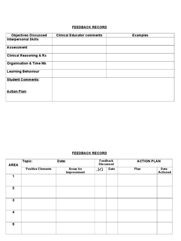 Feedback Record | PDF