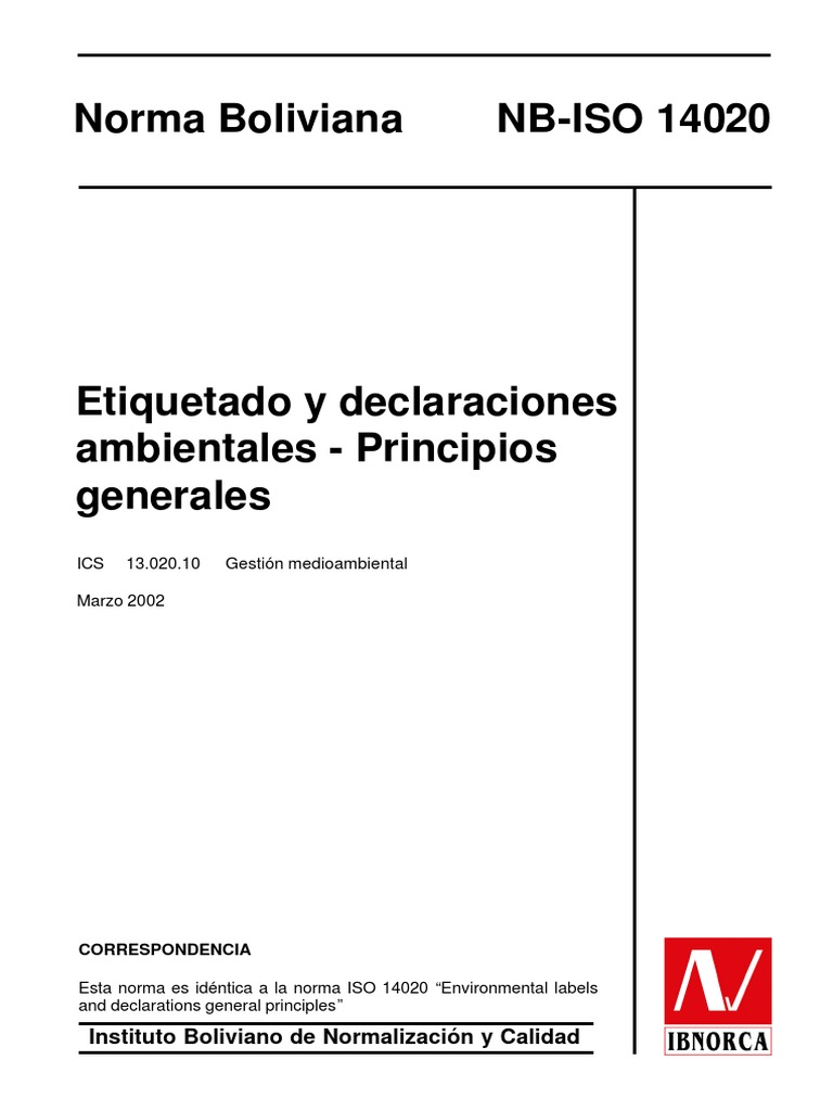 NB Iso 14020 - 2002 | PDF | Evaluación del ciclo de vida | Organización ...
