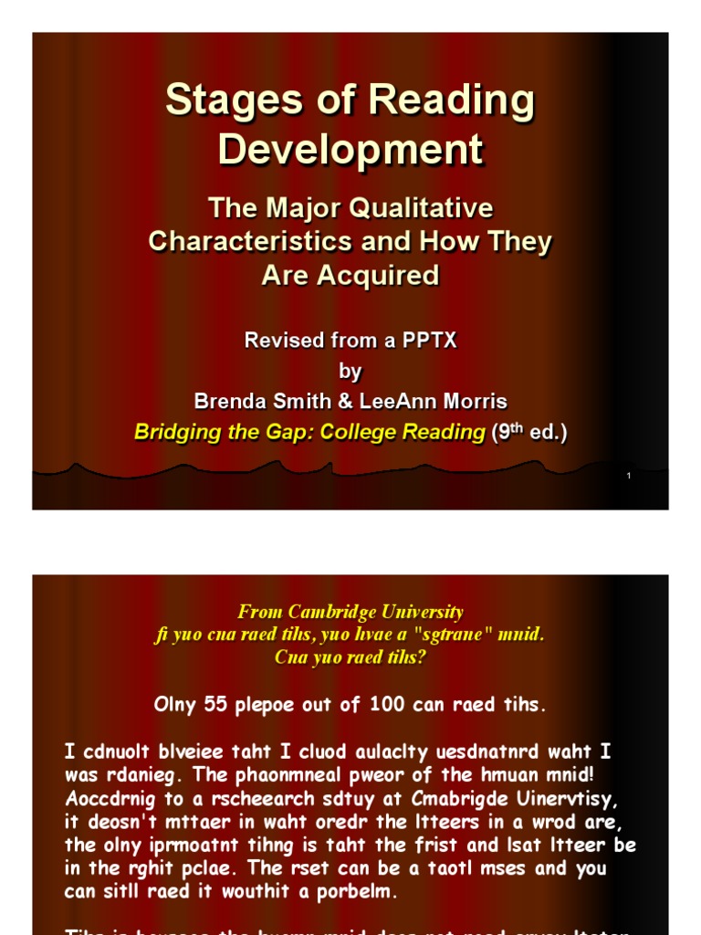 Stages of Reading Development | PDF | Reading (Process) | Reading ...