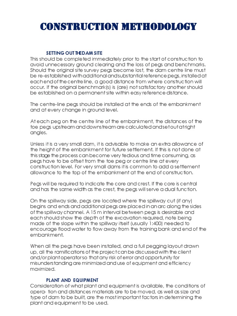 Construction Methodology | Dam | Spillway