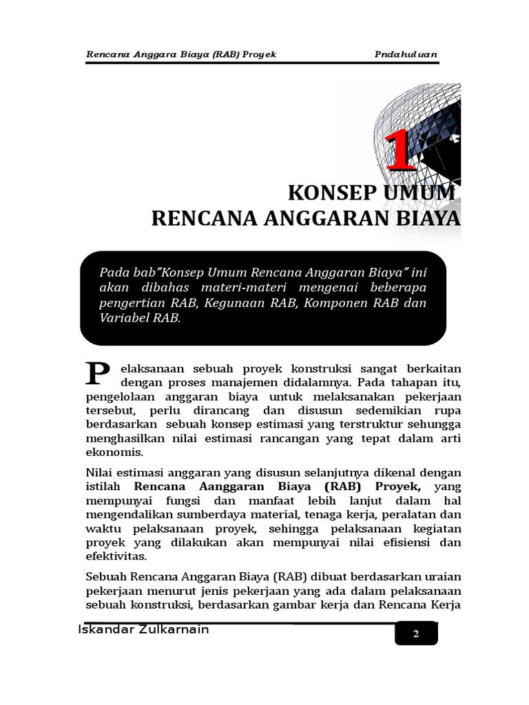 Bab 1 Konsep Umum Rab | PDF