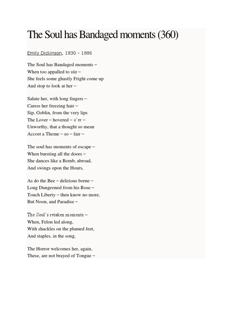 The Soul Has Bandaged Moments Pdf