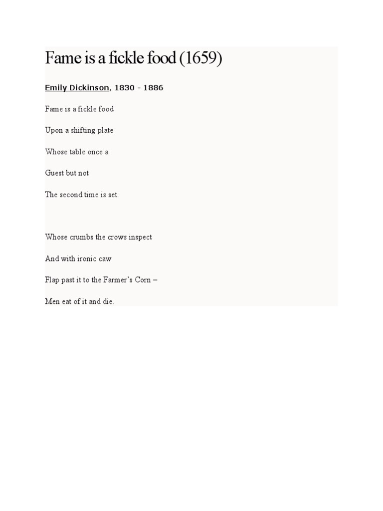 Fame Is A Fickle Food (1659) | PDF | Young Adult | Classics