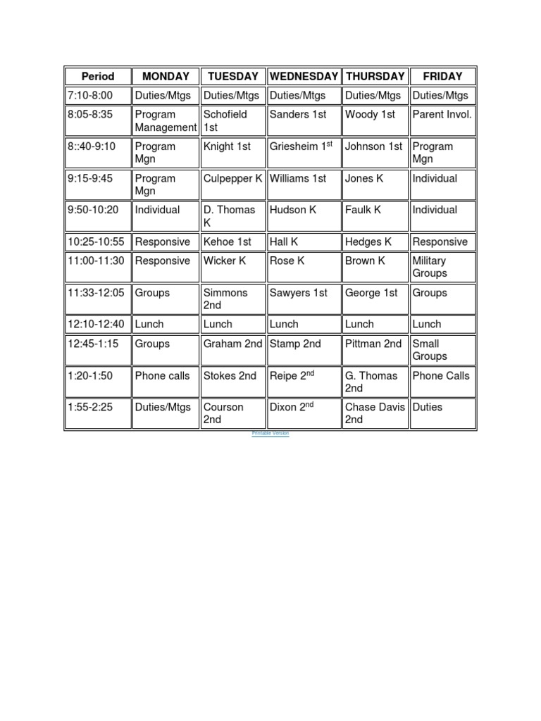 Bush Schedule 2017-18 | PDF | Science & Mathematics