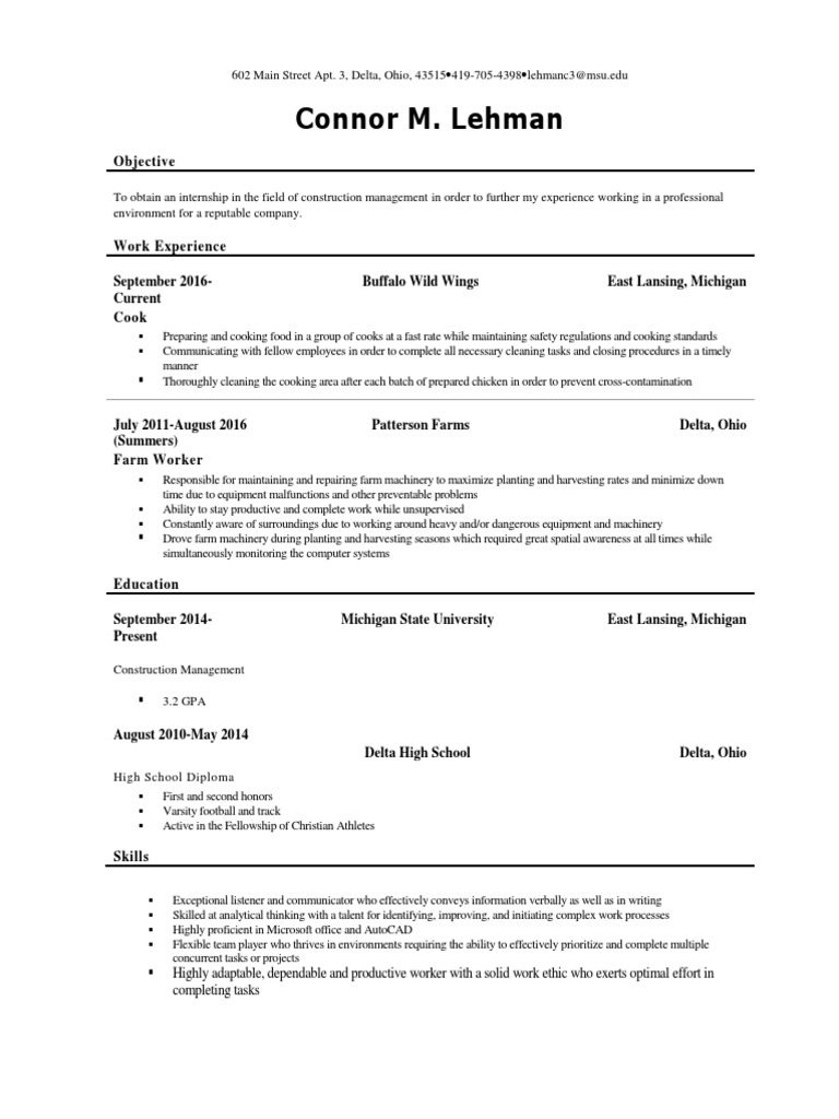 Connor M. Lehman | PDF | Construction Management | Cognitive Science