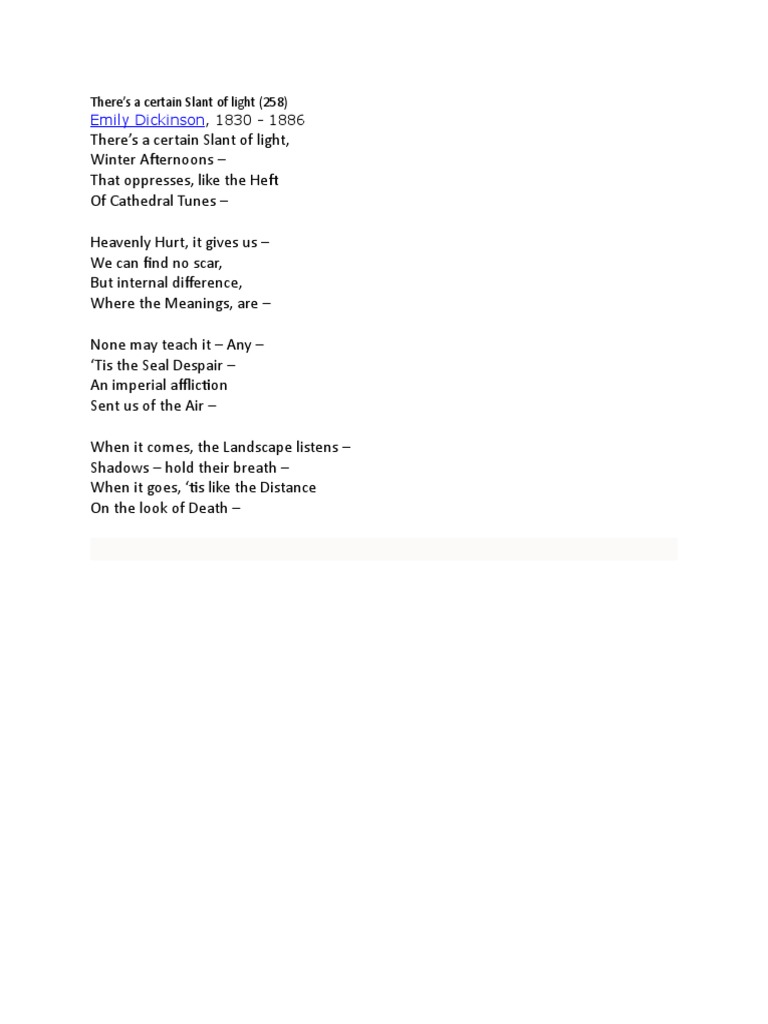 There's A Certain Slant of Light | PDF