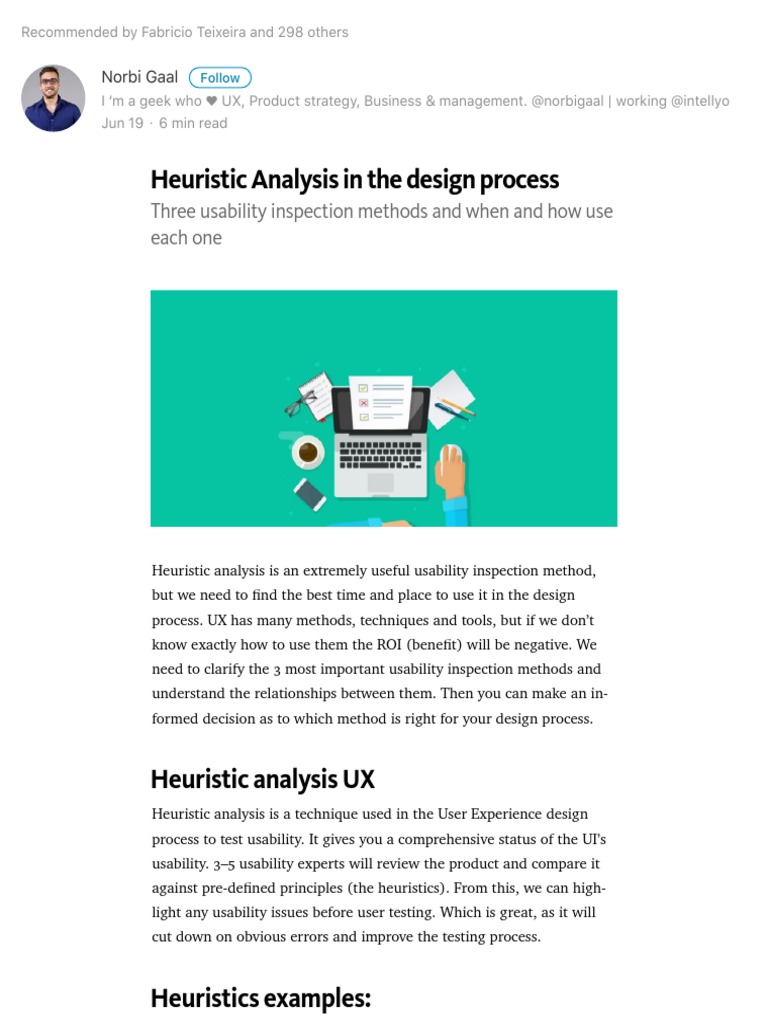 Heuristic Analysis in The Design Process | PDF | Usability | User ...