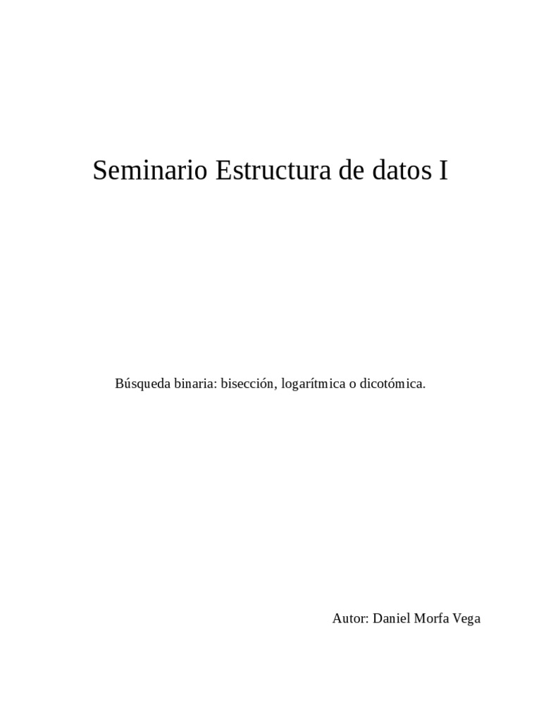 Algoritmos De Busqueda Binaria Pdf Algoritmos Estructura De Datos