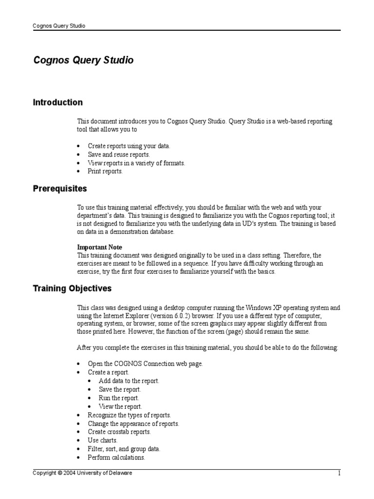 Cognos Query Studio | PDF | Comma Separated Values | Chart