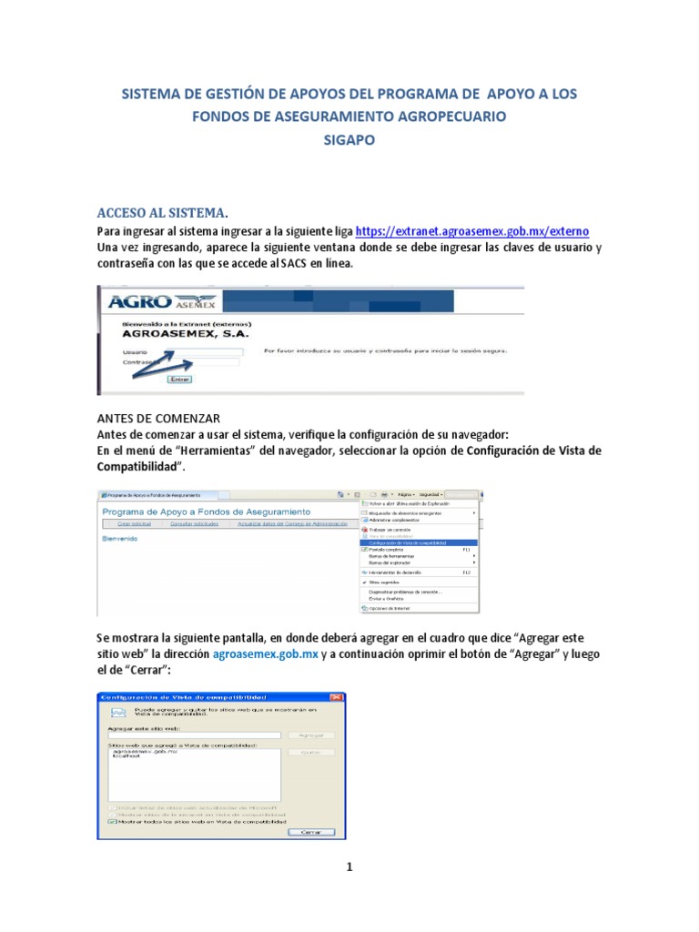 Manual de Usuario Del Sigapo Revisado (Formatos 1, 2 y 8) | PDF | Point and Click | Archivo de ...