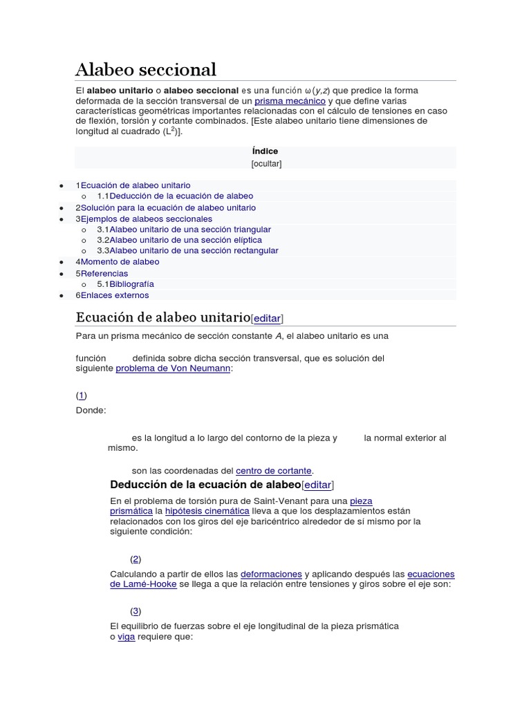 Alabeo Seccional | PDF | Física Aplicada e Interdisciplinaria | Objetos ...