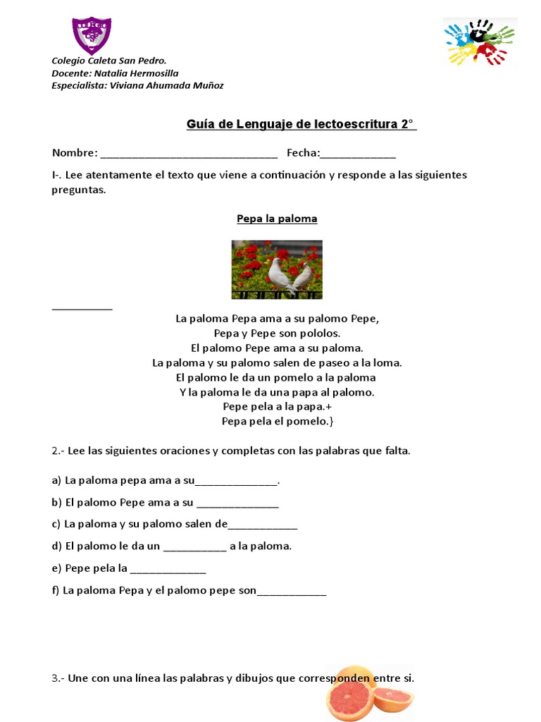 Guia de Letras M, P y L | PDF