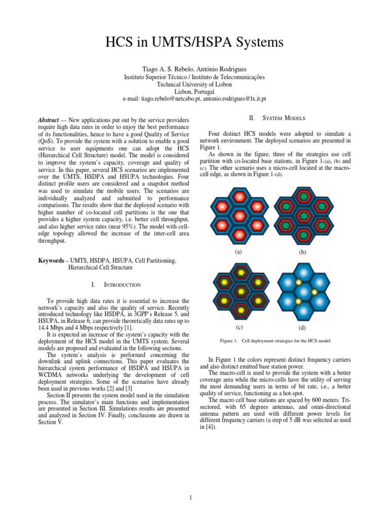 HCS in UMTS/HSPA Systems: Tiago A. S. Rebelo, António Rodrigues | PDF ...