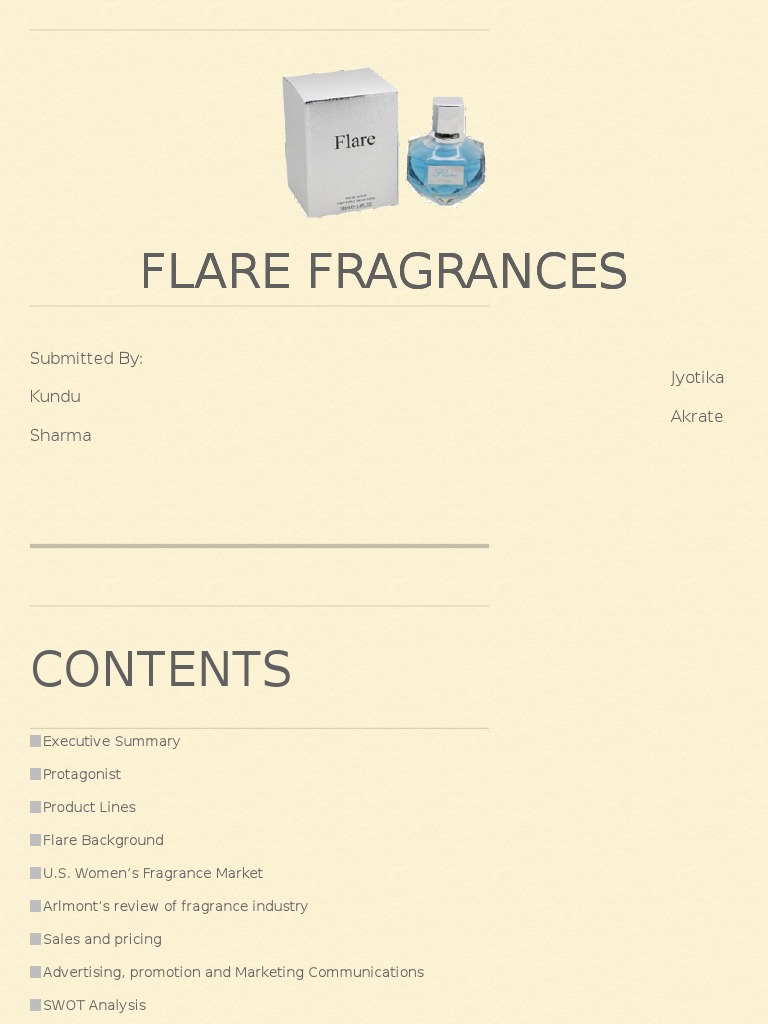 Flare Fragrances Final | PDF | Perfume | Luxury Goods