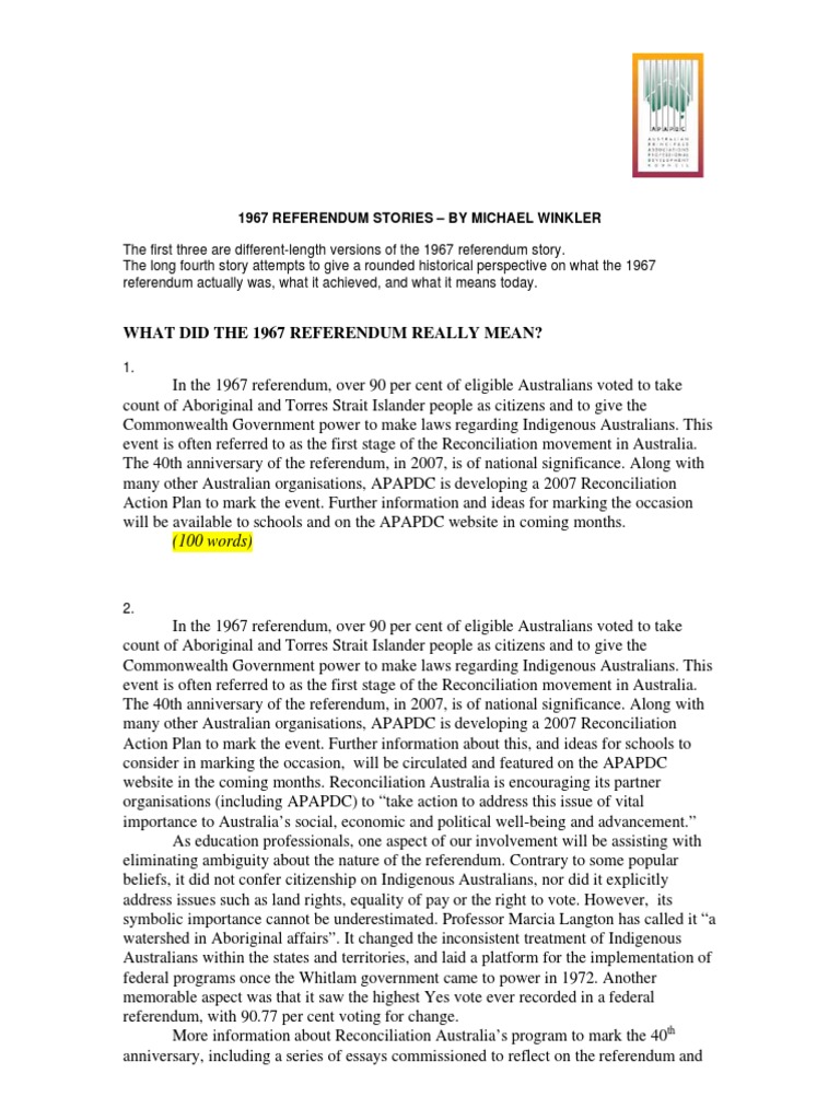 1967 Referendum: Impact on Indigenous Rights | PDF | Indigenous ...