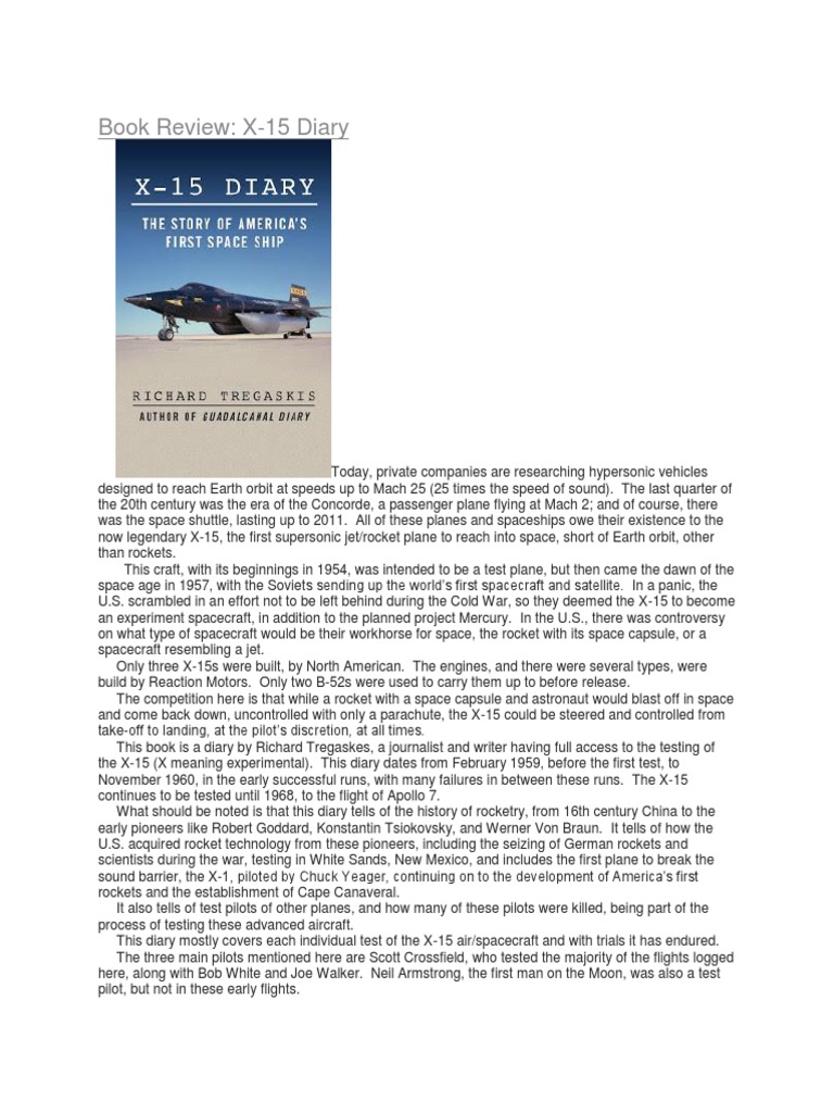 Book Review: X-15 Diary | PDF | Nuclear Fusion | North American X 15