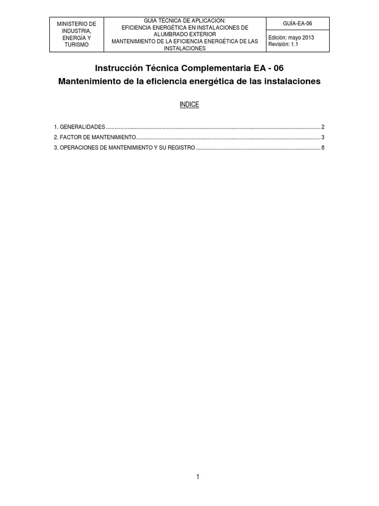 ITC-EA-06 Guia - E - May2013 - R1.1 | PDF | Conservación de energía | Energía y recursos