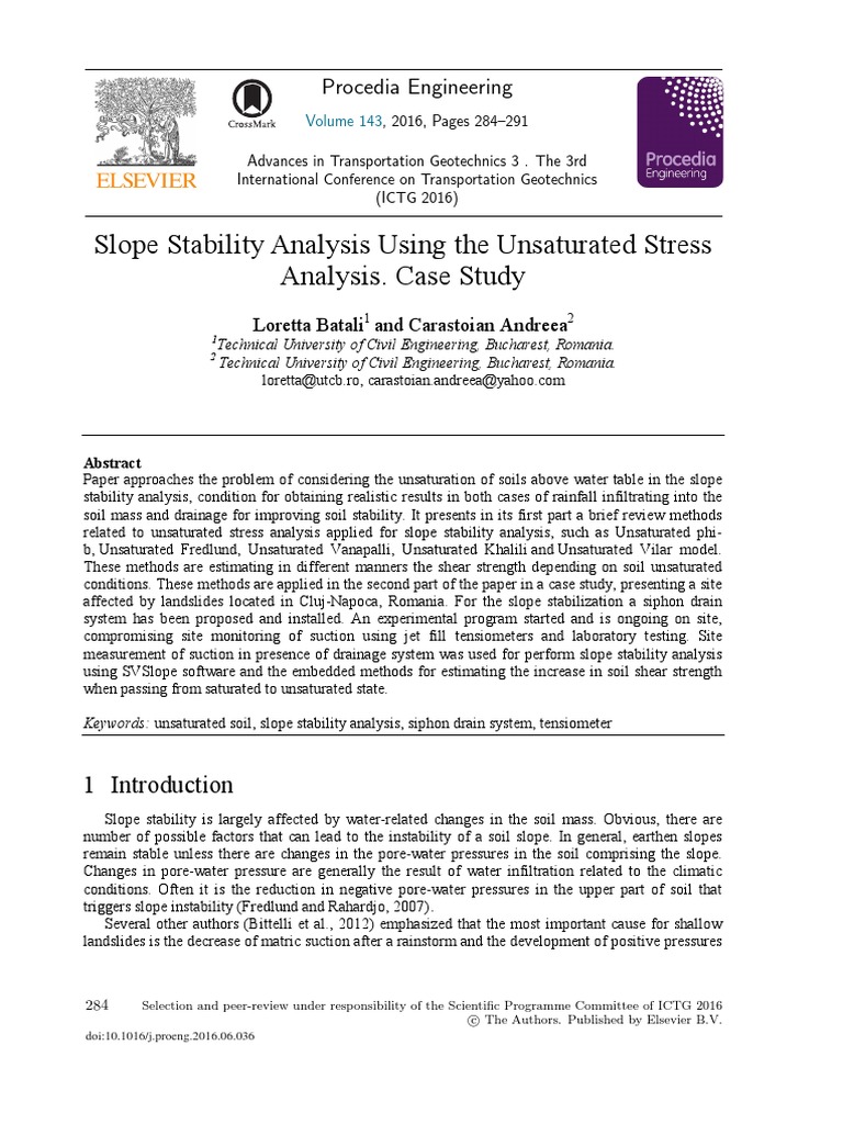 Unsaturated Soil Slope Stability Study | PDF | Wellness | Science ...