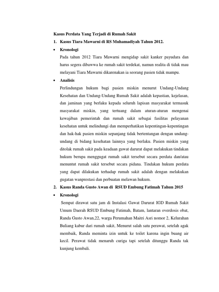 Contoh Studi Kasus Perdata | PDF | Pengembangan Diri | Hukum