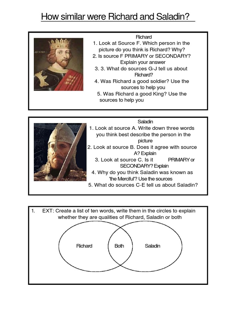 How Similar Were Richard and Saladin? | PDF | Saladin | Richard I Of ...