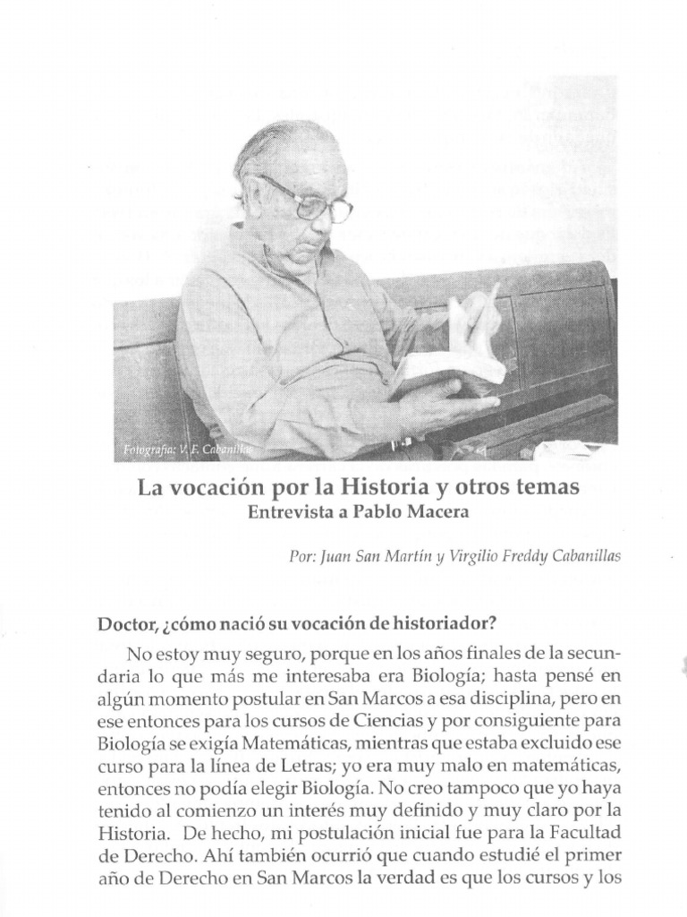 Entrevista a Pablo Macera sobre Historia | PDF | Perú | Imperio Inca