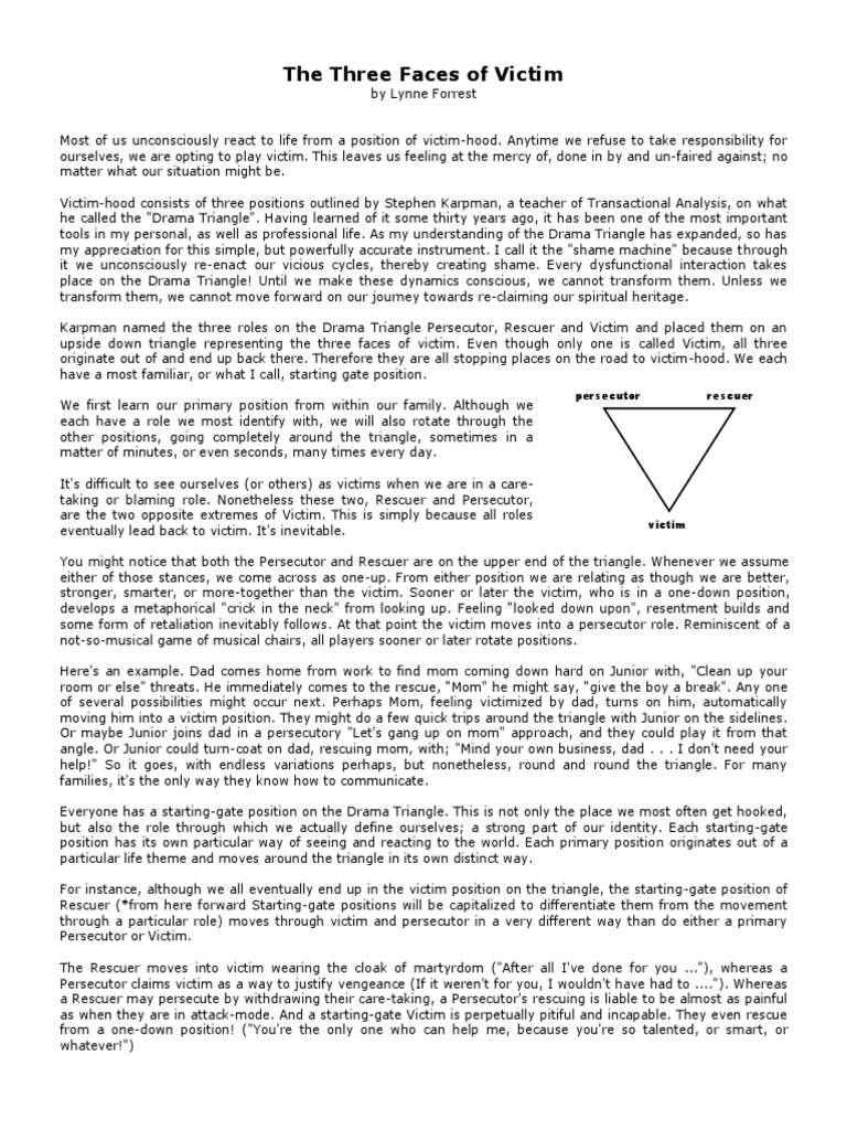 1 - The Three Faces of Victim | PDF | Shame | Guilt (Emotion)