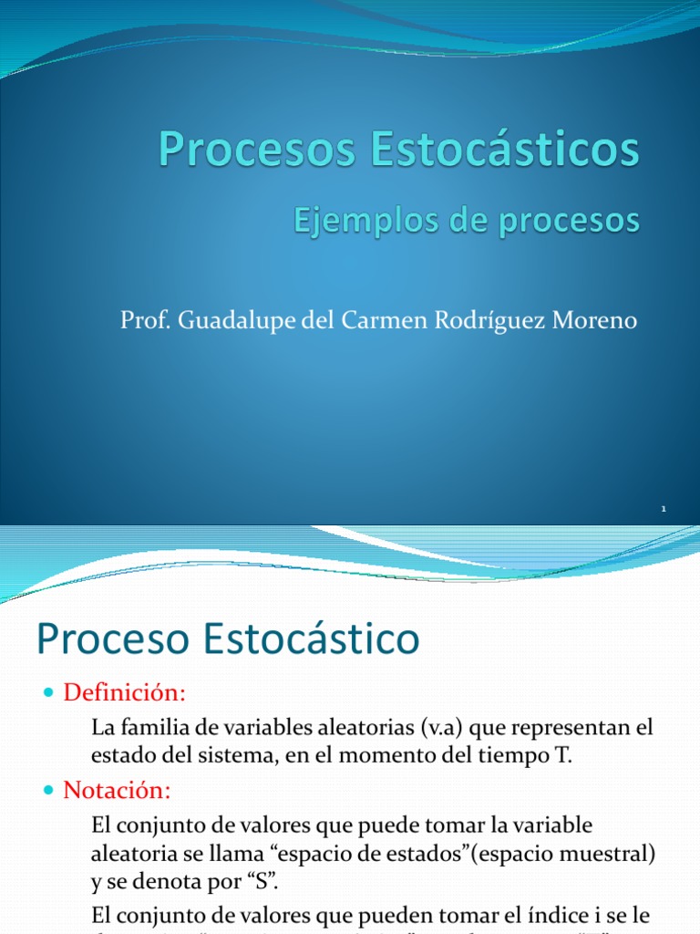Introducción a Procesos Estocásticos | PDF | Proceso estocástico ...