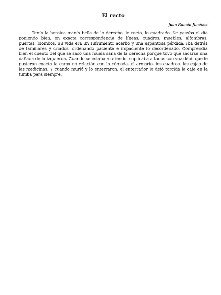 El Recto - Juan Ramon Jimenez | PDF