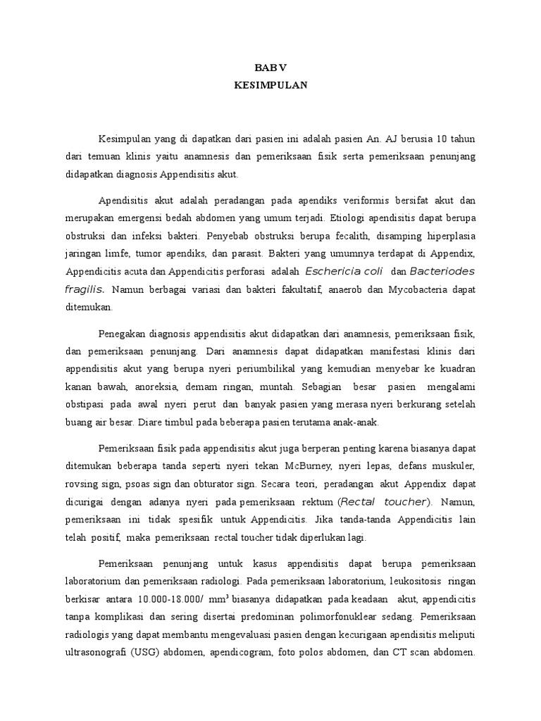 Apendisitis BAB V | PDF
