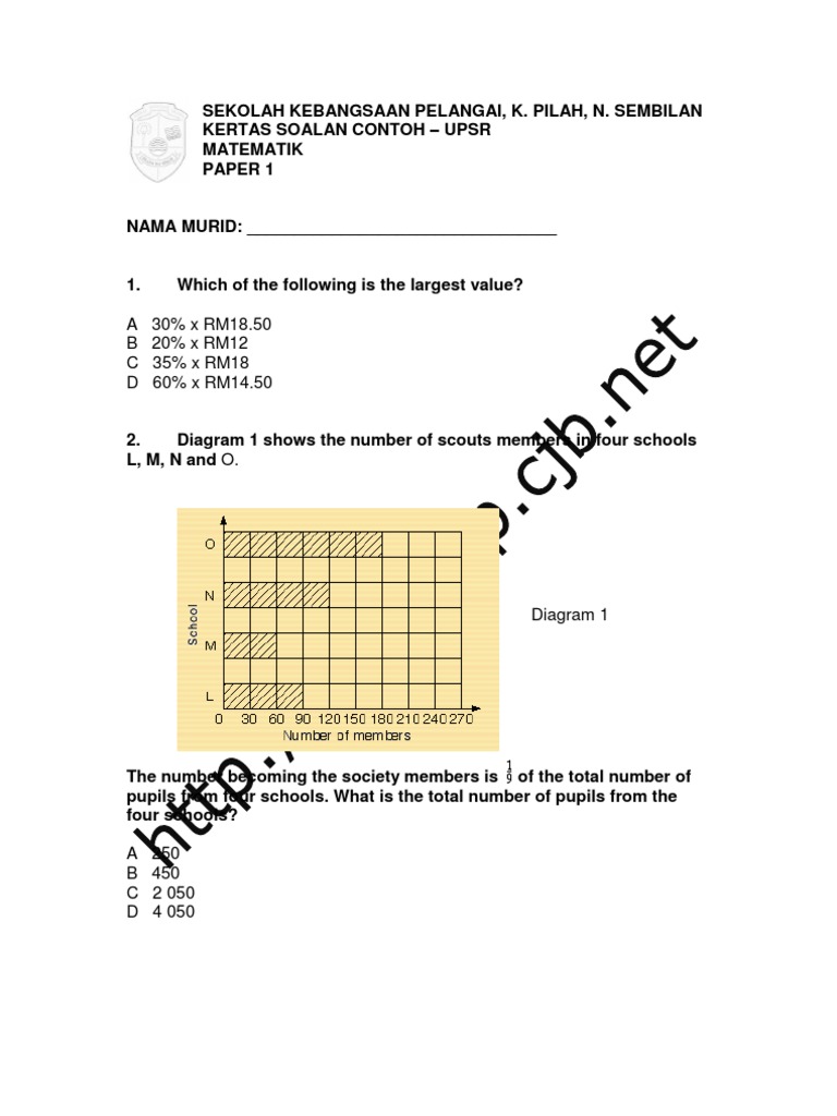 Contoh Soalan Latihan - Math UPSR | PDF | Volume | Elementary Mathematics