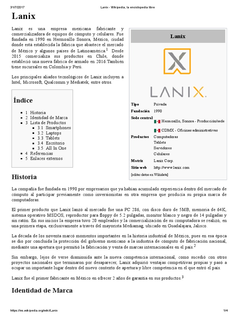 Lanix | PDF | Equipo de oficina | Electrónica de consumo