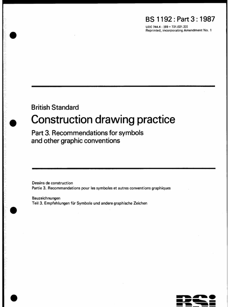 (BS 1192-3-1987) - Construction Drawing Practice. Recommendations For ...