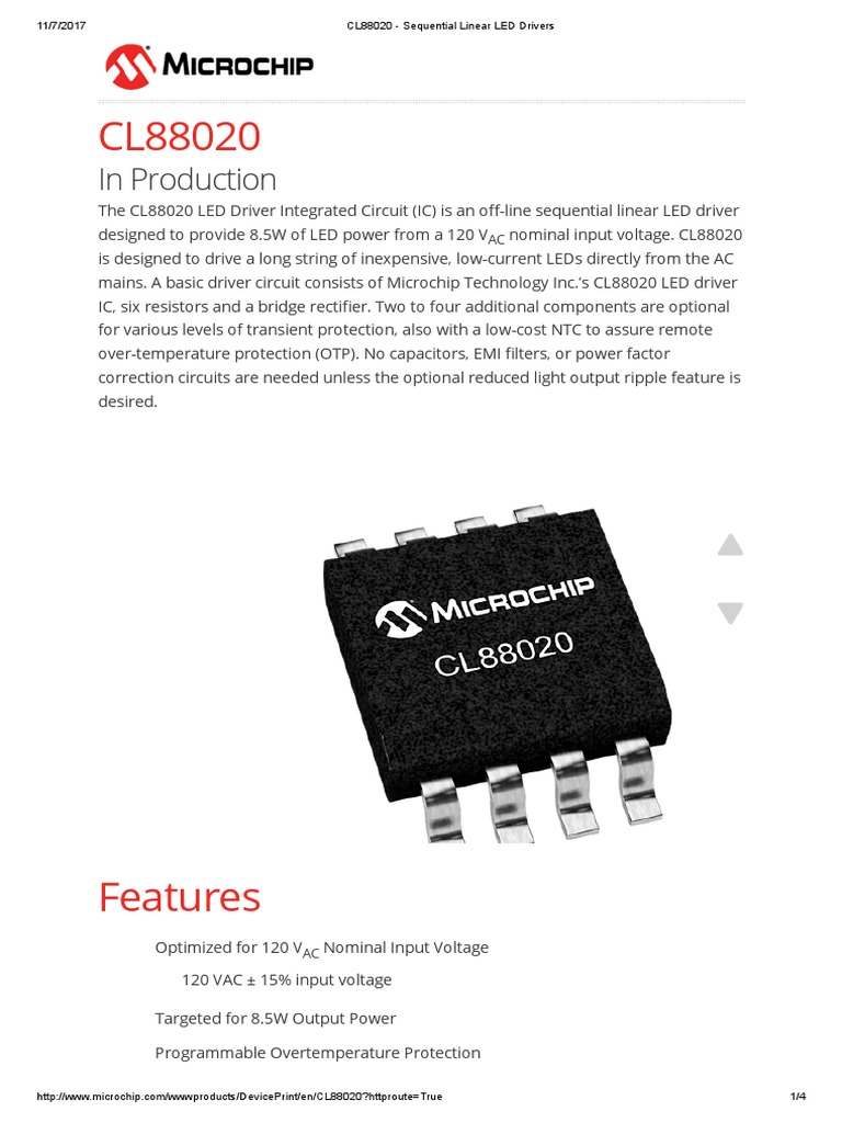 CL88020 - Sequential Linear LED Drivers | PDF | Light Emitting Diode ...