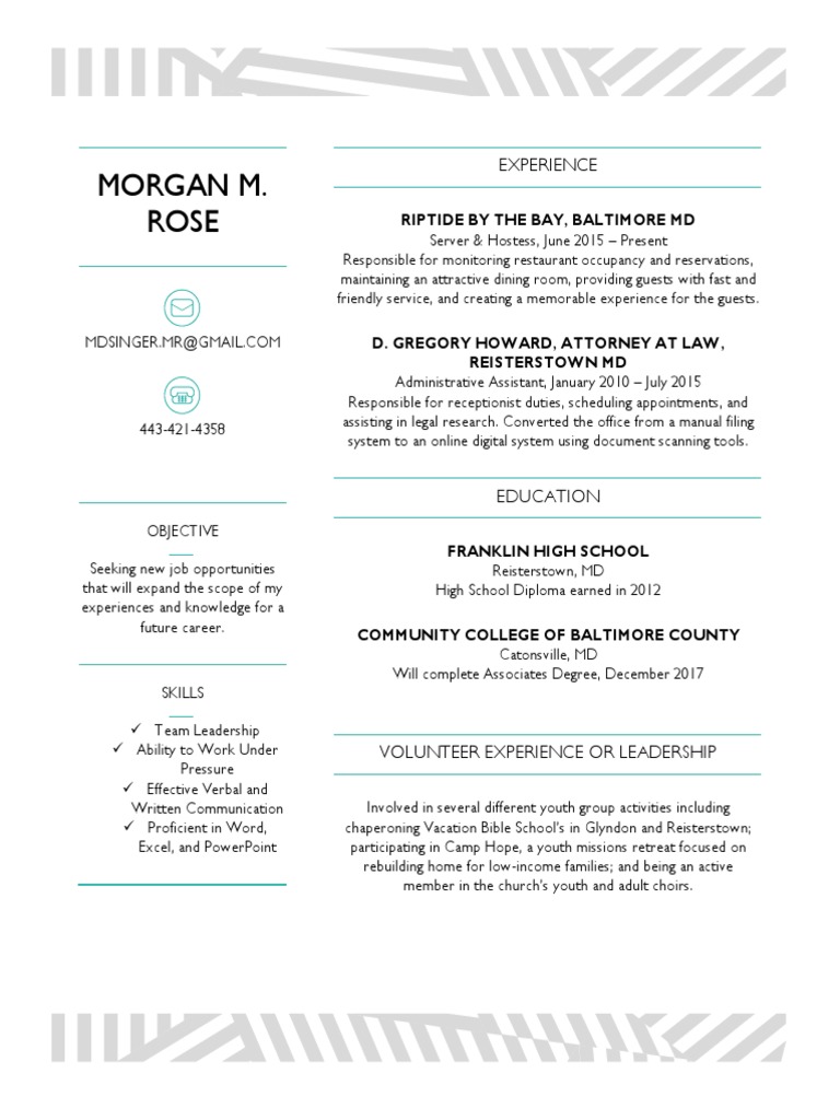 Resume Assignment Final | PDF | Further Education