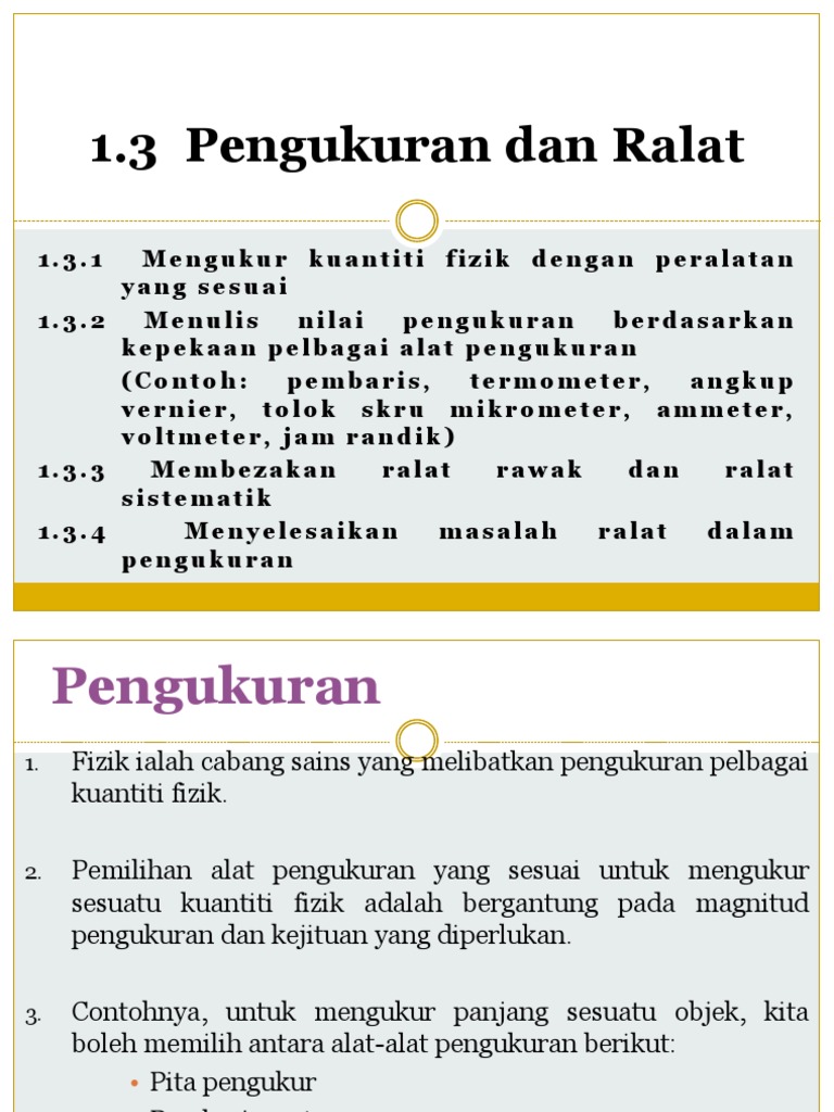 1.3 Pengukuran Dan Ralat