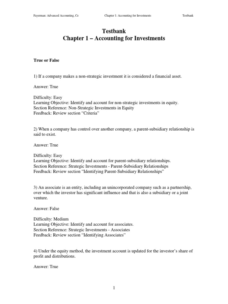 Investment in Associate | PDF | Equity (Finance) | Investing