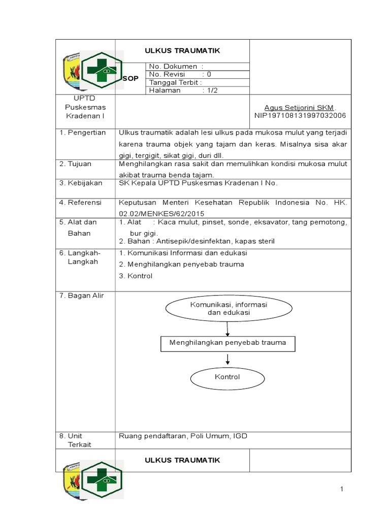 Sop Ulkus Traumatik | PDF