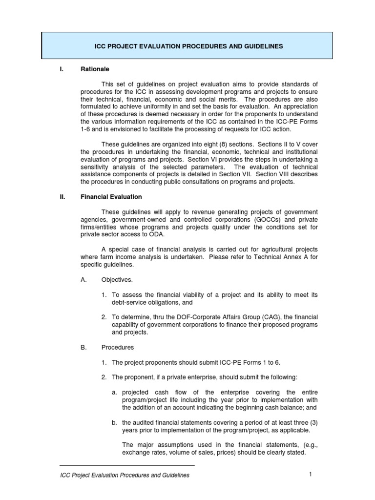 NEDA ICC Project Evaluation Procedures and Guidelines As of 24 June ...