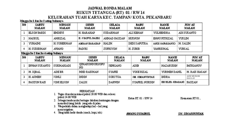 Jadwal Ronda | PDF