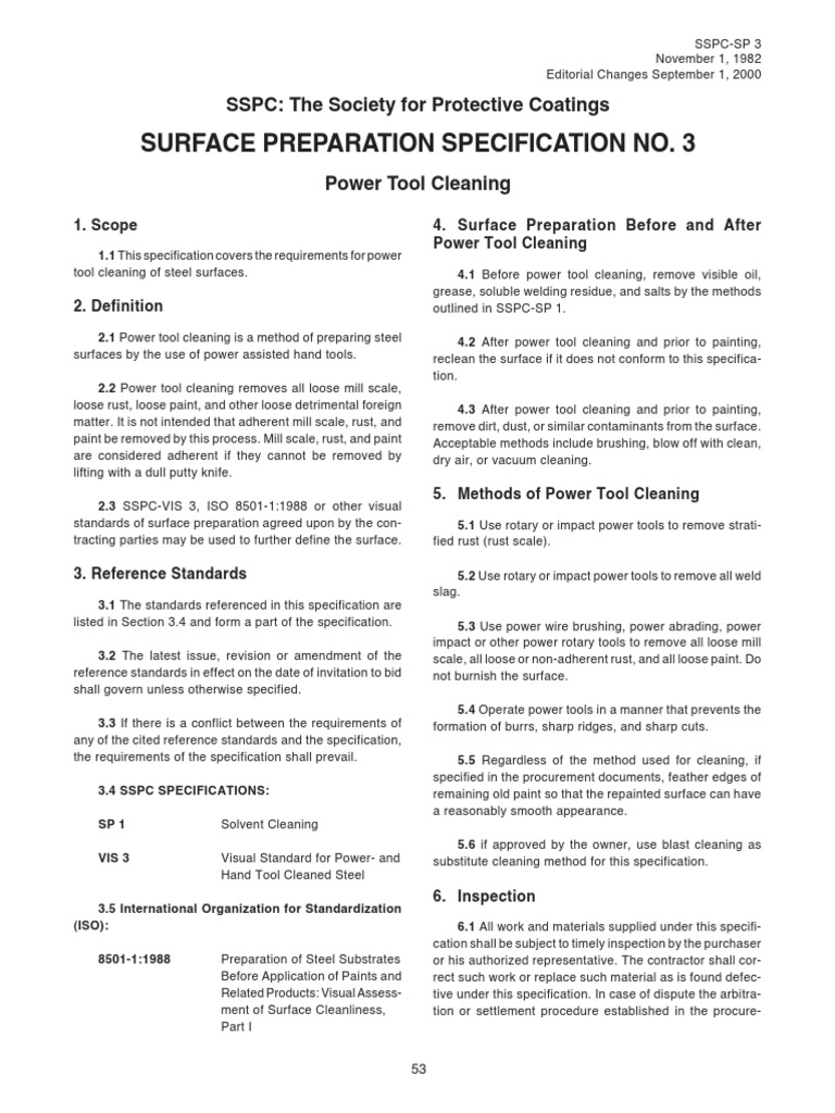 SSPC SP3 | Download Free PDF | Specification (Technical Standard) | Rust