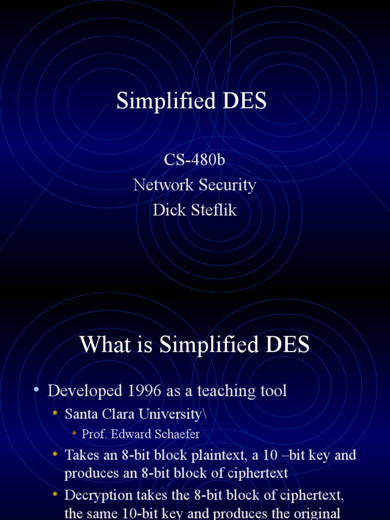 Simplified DES | PDF | Encryption | Cryptography