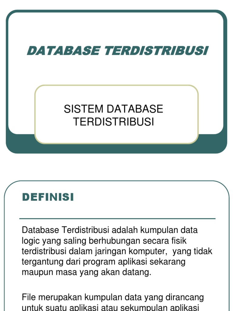 Basis Data Terdistribusi | PDF | Metode & Bahan Ajar | Teknologi & Rekayasa