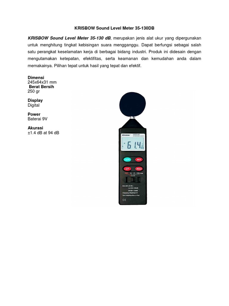 KRISBOW Sound Level Meter 35 | PDF