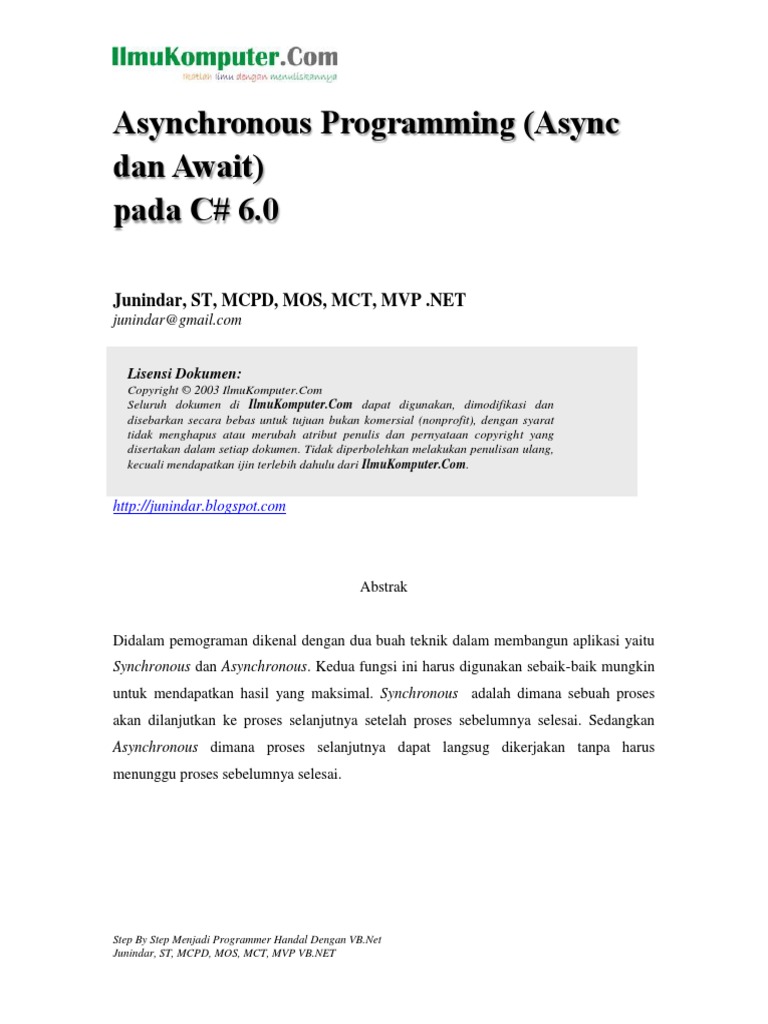 Asynchronous Programming (Async Dan Await) Pada C# | PDF