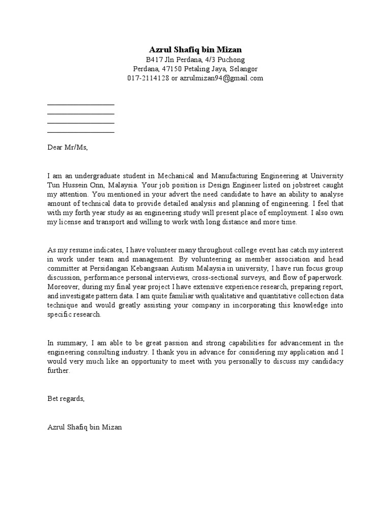 Azrul Shafiq Bin Mizan | PDF | Career & Growth