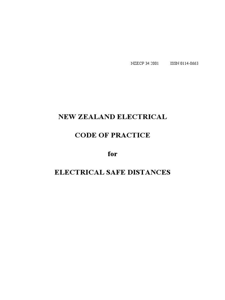 NZECP 34 2001 - New Zealand Electrical Code of Practice For Electrical ...