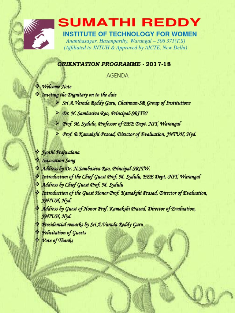 Sumathi Reddy: Institute of Technology For Women | PDF