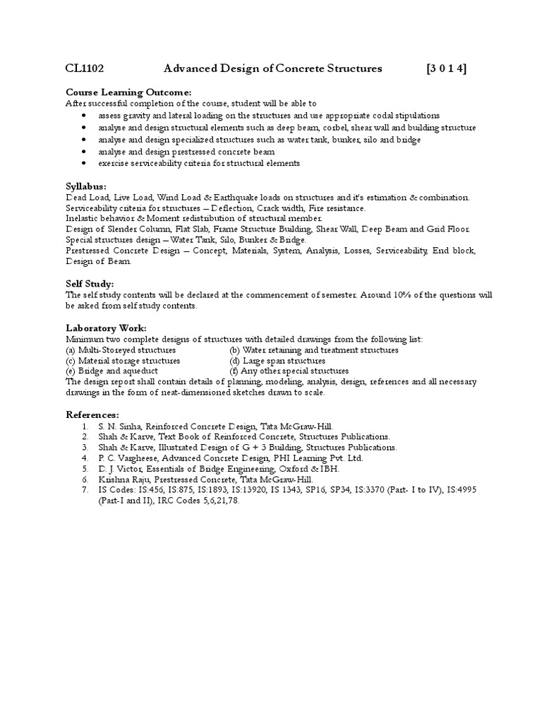 Advanced Concrete Structure Design | PDF