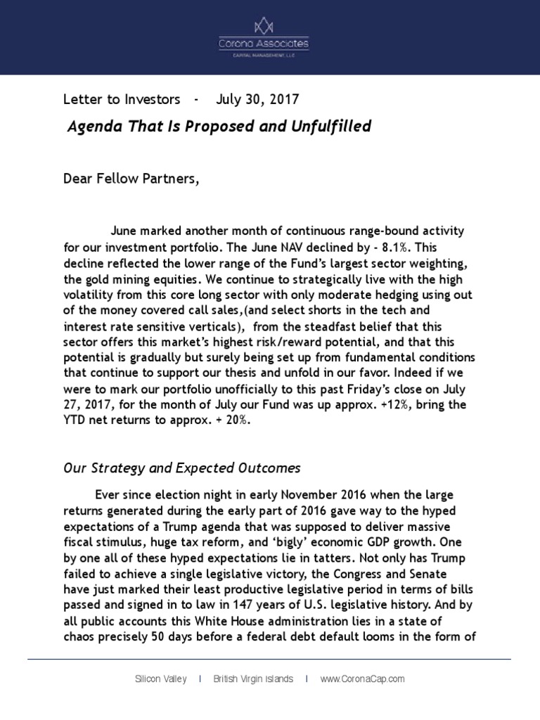 Corona-July 2017 Investment Letter - 7.30.17 | PDF | Gold As An ...