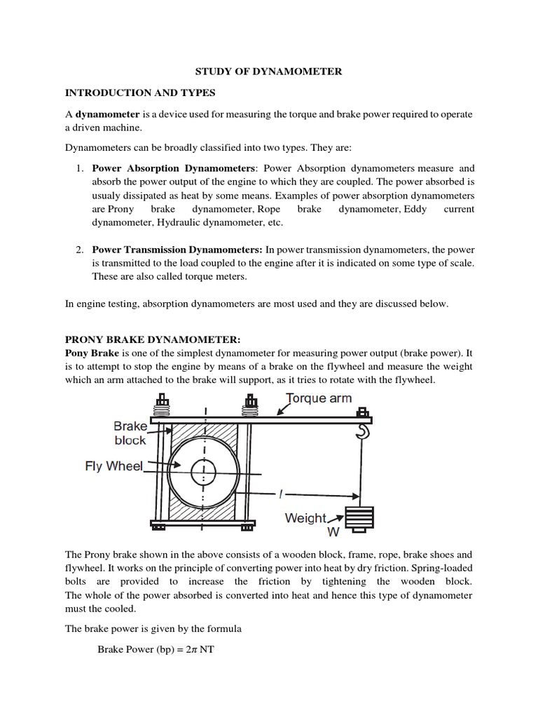 Study of Dynamometer | PDF | Brake | Electrical Engineering